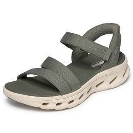Sandale Skechers "GO WALK GLIDE-STEP 2.0 SANDAL-ELLA", Damen, Gr. 37, olivgr&uuml;n, Textil, Schuhe Sandale, Sommerschuh, Urlaubsschuh, Sandalette mit sportiver Sohle