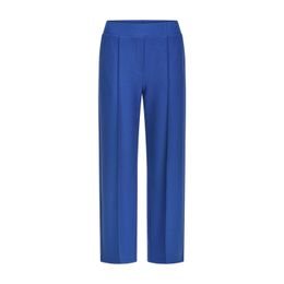 Stoffhose GOLDNER "Kurzgr&ouml;&szlig;e Elegante Stoffhose mit Biesen", Damen, Gr. 23, K-Gr, blau (royalblau), Obermaterial: 60% Viskose CV. 35% Polyamid PA. 5% Elasthan EL., weit, Hosen Stoffhose, Eingrifftaschen an der Seite