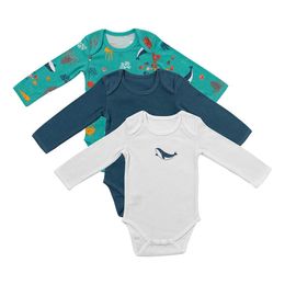 Langarmbody SCHLUMMERSACK "Body", Jungen, Gr. 62, N-Gr, blau (meerestiere), Obermaterial: 100% Baumwolle CO(Bio)., Bodys