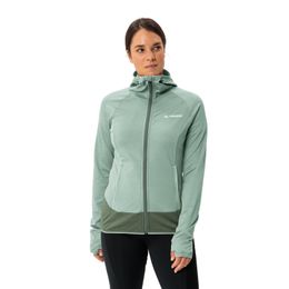 Fleecejacke Vaude "WOMEN'S TEKOA FLEECE JACKET II", Damen, Gr. 42, gr&uuml;n (dusty fern), Fleece, Obermaterial: 97% Polyester, 3% Elasthan, unifarben, Basic taillenbedeckt, Rundhals, Raglan&auml;rmel elastischer Bund, Jacken Fleecejacke, sportlicher Stil, mit Kapuze und hochschlie&szlig;endem Kragen