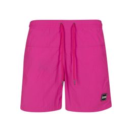 Badeshorts Urban Classics "Urban Classics Herren Block Swim Shorts", Herren, Gr. L, US-Gr&ouml;&szlig;en, pink (neonpink), 100% Polyamid, Badehosen Badeshorts