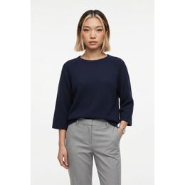 3/4-Arm-Shirt RICHROYAL, Damen, Gr. M, blau (midnight blau), Strick, Obermaterial: 81% Polyester, 14% Viskose, 5% Elasthan, normal, Rundhals, Shirts 3/4-Arm-Shirt