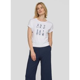 Print-Shirt Rabe "T-Shirt", Damen, Gr. 40, wei&szlig;, 50%Baumwolle, 50%Modal, unifarben, gerade, Shirts
