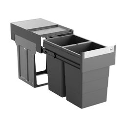 Hailo Abfallsammler AS Tandem 2x 13 Liter Anthrazit ca. 26,30 x40,10x43,70 cm