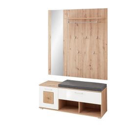 Innostyle Garderobe/Dielenm&ouml;bel Fun Garderobe braun, wei&szlig;, Eiche, Holz