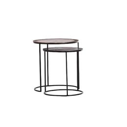 Gutmann Beistelltisch-Set Mix & Match messingfarben antik/ bronzefarben antik/ schwarz ca. 41x46 cm/49x52 cm