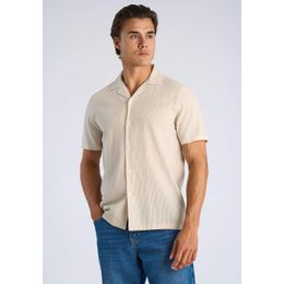 Kurzarmhemd LINDBERGH "Freizeithemd (Kurzarm) Relaxed Fit", Herren, Gr. XXL, Normalgr&ouml;&szlig;en, sand, Obermaterial: 100% Baumwolle, Hemden