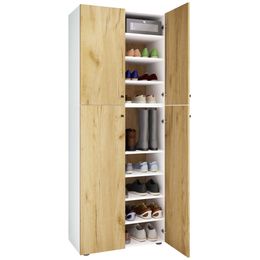 Dreht&uuml;renschrank Lona XXL Wei&szlig;/Honigeiche