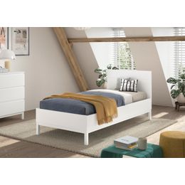 Vipack Bett EVA Wei&szlig; ca. 90x200 cm teilmassiv