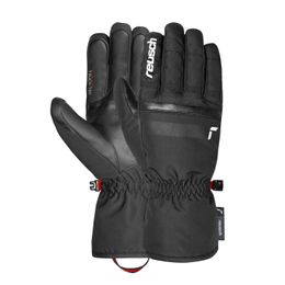 Skihandschuhe Reusch "Winter Glove All Finger Touch", Damen, Gr. 10, silber (schwarz, silberfarben), 75% Polyester, 25% Lederimitat, mehrfarbig, Handschuhe, mit winddichter und extra atmungsaktiver Funktion