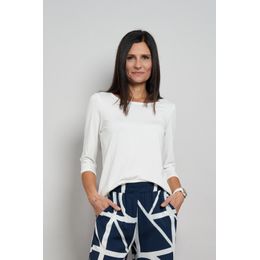 3/4-Arm-Shirt Seidel Moden "Otto exclusiv", Damen, Gr. 38, wei&szlig;, Jersey, Obermaterial: 94% Viskose, 6% Elasthan, unifarben, tailliert h&uuml;ftbedeckend, Rundhals, Shirts 3/4-Arm-Shirt, mit Viskose- MADE IN GERMANY