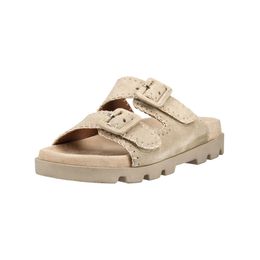 Pantolette Rohde "Rohde Pantoletten Veloursleder", Damen, Gr. 37, natur, Veloursleder, Schuhe Pantolette
