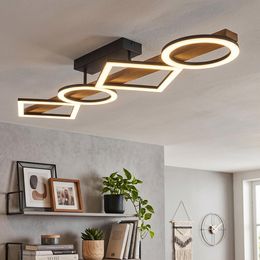 hofstein Tavon Deckenleuchte LED Holz dunkel, Schwarz, 1-flammig