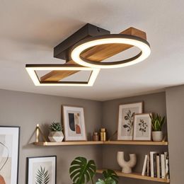 hofstein Tavon Deckenleuchte LED Holz dunkel, Schwarz, 1-flammig