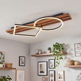 hofstein Pompu Deckenleuchte LED Naturfarben, Schwarz, 1-flammig
