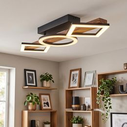 hofstein Tavon Deckenleuchte LED Holz dunkel, Schwarz, 1-flammig