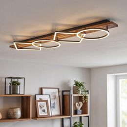 hofstein Pompu Deckenleuchte LED Holz dunkel, Schwarz, 1-flammig