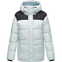 Anorak Ragwear "Wikesh", Damen, Gr. L (40), blau (metallicblau), Obermaterial 1: 100% Nylon. Obermaterial 2: 100% Polyester. Innenfutter: 100% Polyester. Wattierung: 100% Polyester, l&auml;ssig geschnitten h&uuml;ftbedeckend, hoch geschlossener Ausschnitt, eng Strickb&uuml;ndchen, Jacken, stylische Winter Steppjacke mit Colourblocking