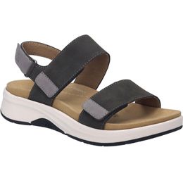 Sandale Josef Seibel "Estelle 04, titan-kombi", Damen, Gr. 37, grau (titan, kombi), Obermaterial: 100% Rindsleder Leather cow., Schuhe Sandale