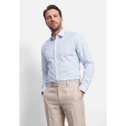 Businesshemd OLYMP "OLYMP Level Five, body fit, Kent", Herren, Gr. 38, Normaler Arm, bleu, 97% Baumwolle, 3% Elastolefin, Hemden