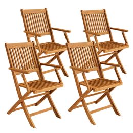 Casaria Gartenstuhl Sydney 4er-Set Akazie FSC -zertifiziert