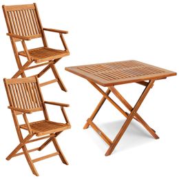 Casaria Garten-Sitzgruppe 3-tlg Akazienholz