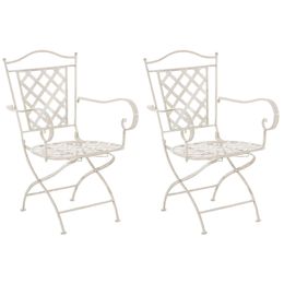 CLP 2er Set Eisenst&uuml;hle Adara im Jugendstil I Outdoor-St&uuml;hle mit Armlehnen I Handgefertigte Gartenst&uuml;hle aus Eisen