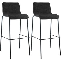 CLP Barhocker 2er Set mit Lehnen Hover, Barst&uuml;hle stapelbar mit Stoffbez&uuml;ge, Stapelst&uuml;hle Metallgestelle bis 150 kg belastbar