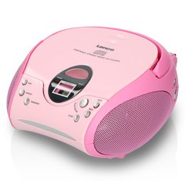 Lenco SCD-24 Pink - Tragbares FM-Radio mit CD-Player - Kopfh&ouml;reranschlu&szlig; - Pink