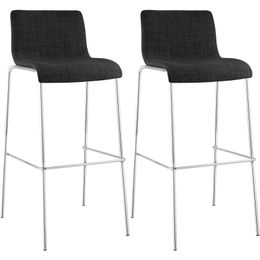 CLP Barhocker 2er Set mit Lehnen Hover, Barst&uuml;hle stapelbar mit Stoffbez&uuml;ge, Stapelst&uuml;hle Metallgestelle bis 150 kg belastbar