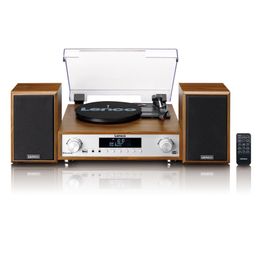 Lenco HiFi-Stereoanlage mit Plattenspieler, DAB+/FM-Radio und Bluetooth&reg; Wood