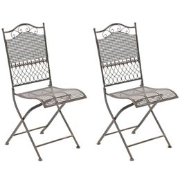 CLP 2er Set Gartenst&uuml;hle klappbar Kiran, romantische Metallst&uuml;hle aus Eisen im Jugendstil, ideal f&uuml;r Terrasse, Balkon und Garten
