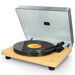 Lenco L-30WD - Plattenspieler mit Riemenantrieb und Holzgeh&auml;use - USB/PC-Encoding - Auto-Stopp-Funktion - Holz