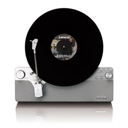 Lenco Vollautomatischer vertikaler Plattenspieler mit eingebauten Lautsprechern und Bluetooth&reg; Silver