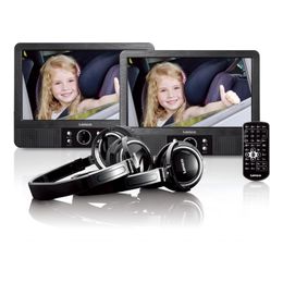 Lenco MES-415 Tragbares 9" DVD Player Set mit 2 festen Autohalterungen und 2 Kopfh&ouml;rern