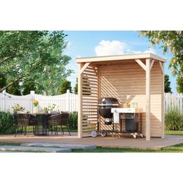 Karibu Grillunterstand Rocky Pavillon halb SET 1
