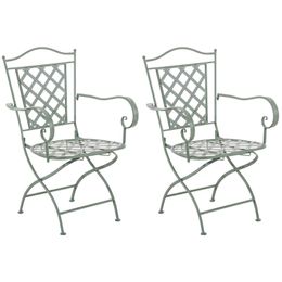 CLP 2er Set Eisenst&uuml;hle Adara im Jugendstil I Outdoor-St&uuml;hle mit Armlehnen I Handgefertigte Gartenst&uuml;hle aus Eisen