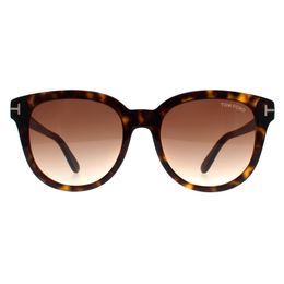 Tom Ford Rund Damen Dunkel Havanna Braun Farbverlauf Olivia FT0914