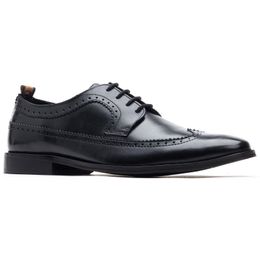 Base London Havisham Leder Herren Schwarz Brogues Schuhe