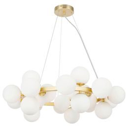 Maytoni Pendelleuchte, Gold, Metall, Glas, 23.8x135.4x69 cm, CE, beliebig k&uuml;rzbar, gleichm&auml;&szlig;ige Lichtverteilung, Lampen & Leuchten, Innenbeleuchtung, H&auml;ngelampen, Pendelleuchten