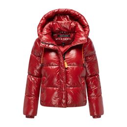 Marikoo Damen Winter Steppjacke Skyraa mit Kapuze & gl&auml;nzendem Design