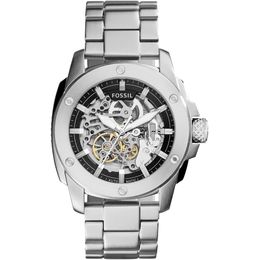 Fossil ME3081 Herren Automatik Skelett Uhr, 50 mm Silber Edelstahl
