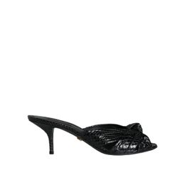 Dolce & Gabbana Dolce & Gabbana Schwarze Leder Absatzschuhe Sandalen
