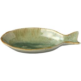 IB Laursen Steingut Schale Ocean Green fischf&ouml;rmig 21 x 10 x 3 cm skandinavische Deko Online Shop