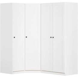 Schrank-Set OTTO HOME "Mehrzweckschrank Aktenschrank M&ouml;bel Mietswohnung Schlafzimmer YLVA", wei&szlig; (alpinwei&szlig;), B:130cm H:197cm T:162cm, Holzwerkstoff, Kastenm&ouml;bel-Sets, skandinavischer Style mit Rahmenfront und Knopfgriffen MADE IN GERMANY