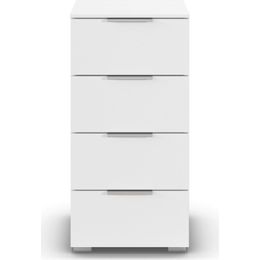 Schubkastenkommode OTTO HOME "Highboard Sideboard Schubladenkommode Kommode Schlafzimmer ASTANA", wei&szlig; (alpinwei&szlig;), B:40cm H:81cm T:42cm, Holzwerkstoff, Sideboards, mit 4 ger&auml;umigen Schubladen, Kantengriff in Alufarben MADE IN GERMANY