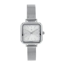 Quarzuhr Tom Tailor, silberfarben, Armbanduhren, Damen, Quarzuhr, Armbanduhr, Damenuhr, Edelstahlarmband, analog, Kristallsteine