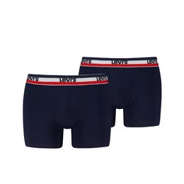 Levi's Boxershorts LEVI'S "LEVIS MEN REPEAT SPW LOGO BOXER BRIEF", Herren, Gr. L, blau (navy), Obermaterial: 95% Baumwolle, 5% Elasthan, k&ouml;rpernah, Unterhosen, ohne Eingriff, elastischer Logobund, Baumwoll-Mix