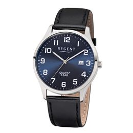 Regent Uhren Quarzuhr REGENT, schwarz, Armbanduhren, Herren, Quarzuhr, Armbanduhr, Herrenuhr, analog, Tag