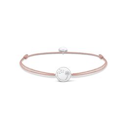 Armband Thomas Sabo "Little Secret WISHES COME TRUE", silberfarben, beige, wei&szlig;, wei&szlig;, Armb&auml;nder, Damen, Nylon Silber 925 (recycelt), Nylon, Silber 925 (recycelt), Armband, mit Zirkonia
